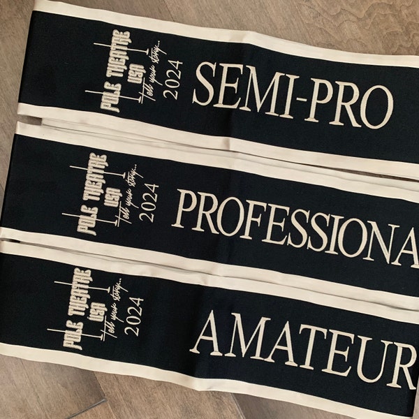 Custom Embroidered Pageant Sash With Caroline Font - Etsy