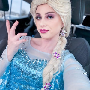 SNOW Wig Cosplay Wig MIKU Wig Ice Blue Long Ponytail Wig With Bangs ...