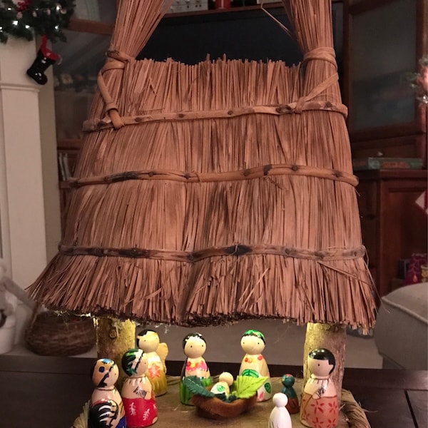 Hawaiian Nativity Set. Family. Present. Gift. Christmas. Chrstian ...