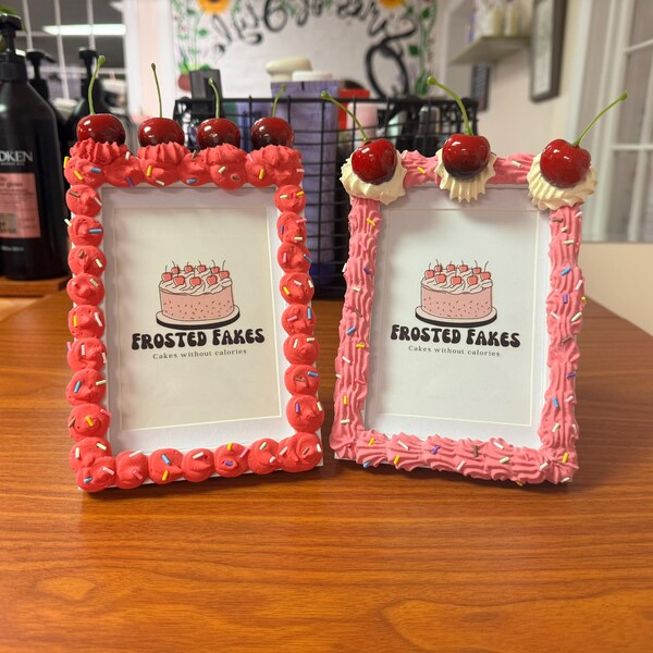 Pink Frame/frosted Frame/fake Cake Picture Frame/dessert Frame/quirky ...