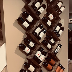 Zig Zag Wine Rack the Ziggy Zag Z Geometric Wall Mounted Rustic Wood ...