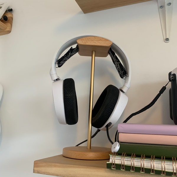 Custom Headphone Stand, Wooden and Metal Headphone Holder, Gaming ...