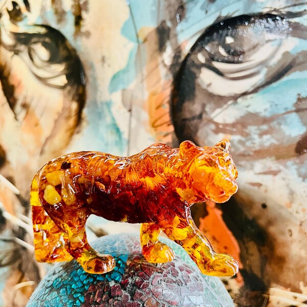 Amber Lion Box – Handmade Natural Amber Jewelry Box With Lion Figurine ...