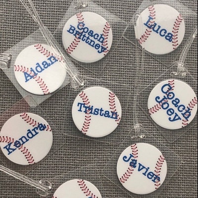 Baseball Bag Tags, Baseball Party Favors, Baseball Team Gifts, Baseball ...