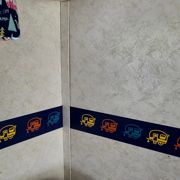 Vintage Camper Border Wall Decals, Happy Camper, Rv Decal, Camper Decor ...