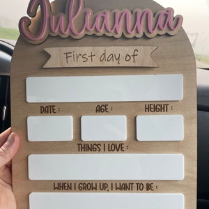 First Day of School Sign, Custom Interchangeable Board, Back to School ...