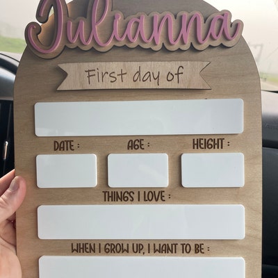 First Day of School Sign, Custom Interchangeable Board, Back to School ...