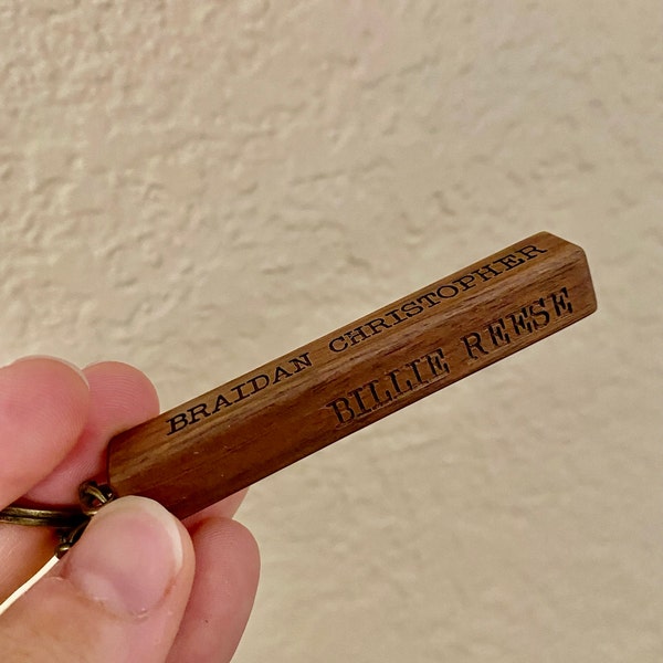 Wood Bar Key Chain - 4 Sided Engraved Keychain for New Home Car ...
