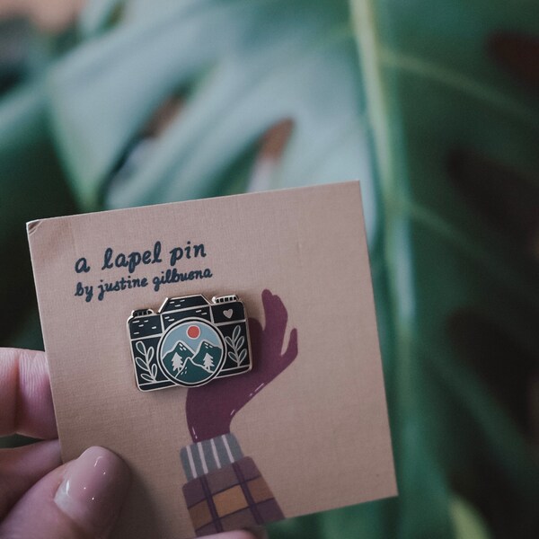 Camera Enamel Pin Camera Floral Pin, Film Camera Pin, Photo Enamel Pin ...
