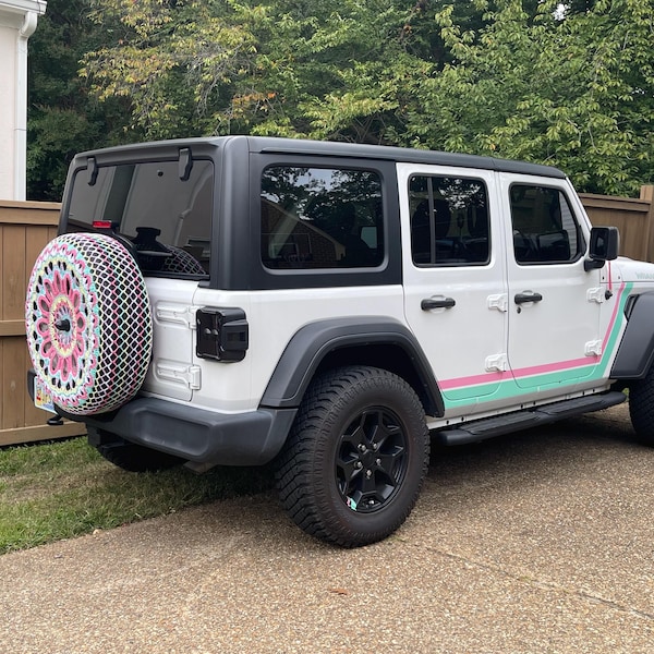 Radiating Jewel Crochet Spare Tire Tyre Cover - Etsy