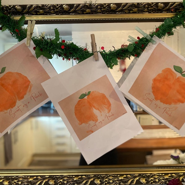 Baby Bottom Print / Sweet as a Peach / Baby Bum Butt Art / Printable ...