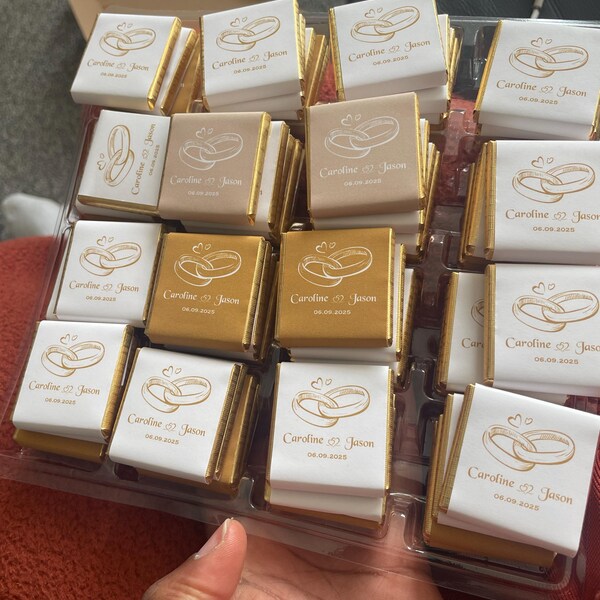 50 Pcs Wedding Chocolate, Wedding Chocolate Favors, Customized ...