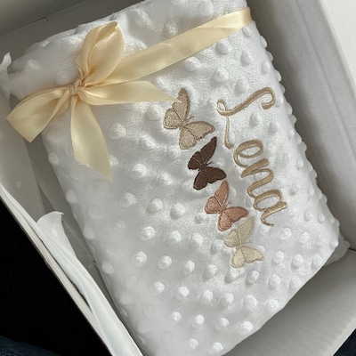 Personalised Baby Blanket, Luxury Baby Blanket and Engraved Brush and ...