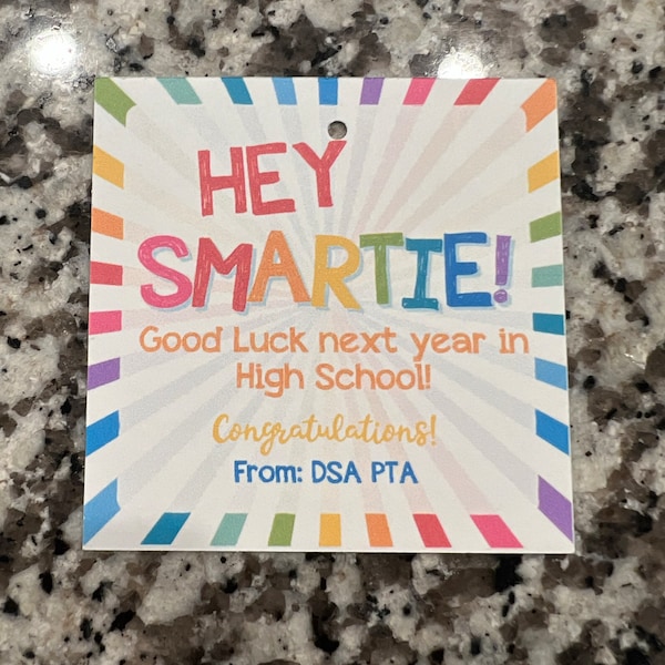 Hey Smartie Congratulations Card Smarty Tag Cookie Candy Graduation ...