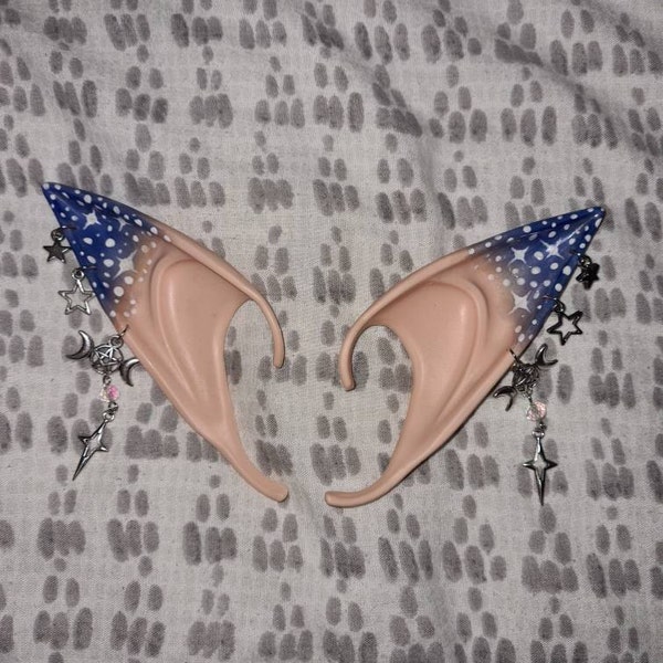 Customised Elf Ears for Renfaire Blue Raincloud Elf Ears for Cosplay ...