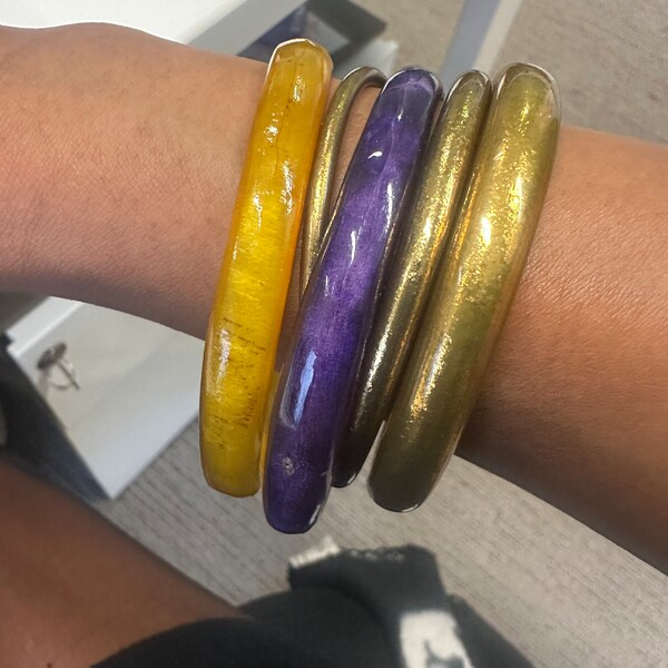 Original Recycled Plastic Bracelets, Set of 10 Stackable African Ethnic ...