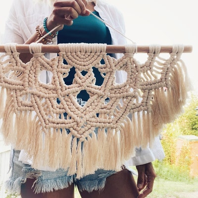 Large Half Mandala Macrame Pdf Wall Hanging Pattern AND Video Tutorial ...