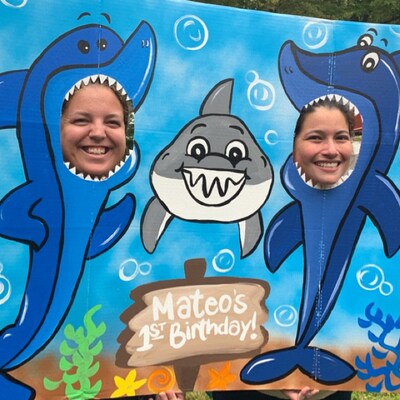 Shark Party Shark Photo Op-shark Photo Booth Shark Birthday Shark Face ...