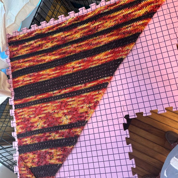 Crochet Pattern // Textured Top Down Triangle Shawl Wrap Scarf Tassels ...