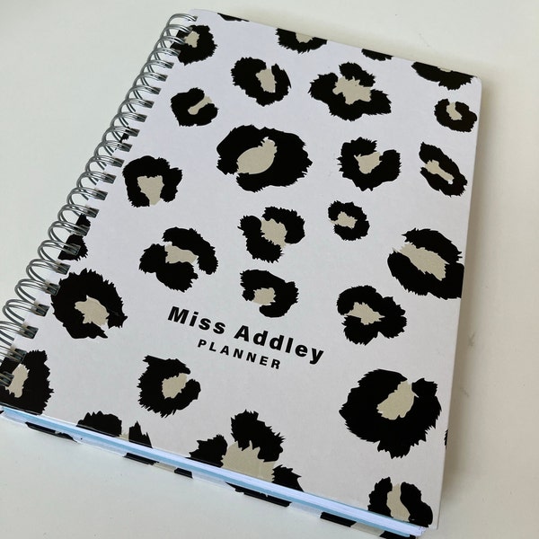 Personalised Teacher Planner / Lesson Planner 2025-26 - Leopard Print ...