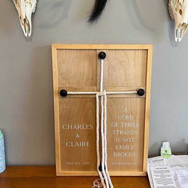 A Cord of Three Strands Unity Ceremony Braided Cord Cross Sign With ...