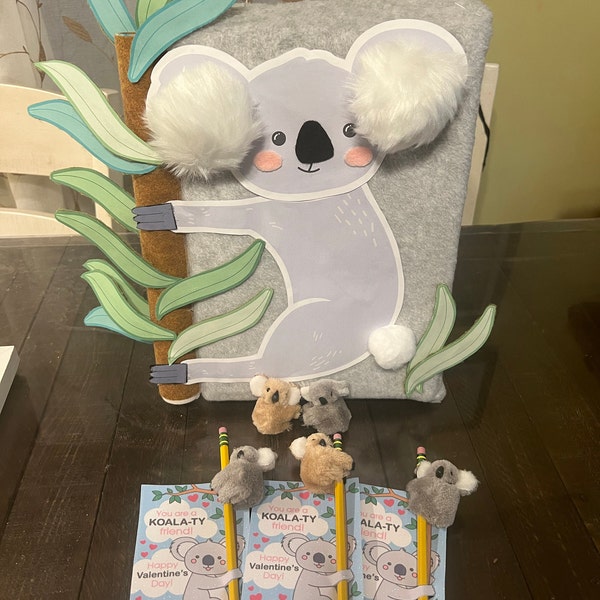 Koala Printable Box Kit | DIY Valentine Box Decor Kit for Valentine's ...