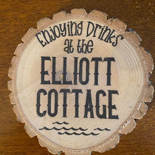 Personalized Lake House Coasters | Lake House Gift | Wood Slice ...