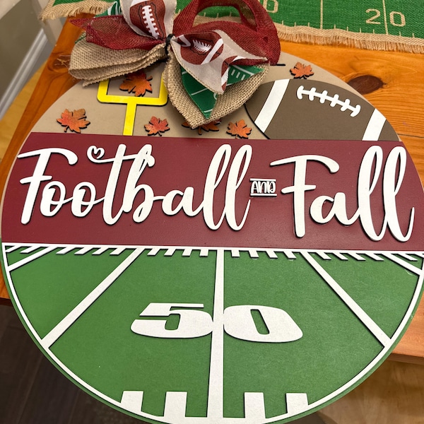 Fall Door Hanger - Football and Fall - Etsy