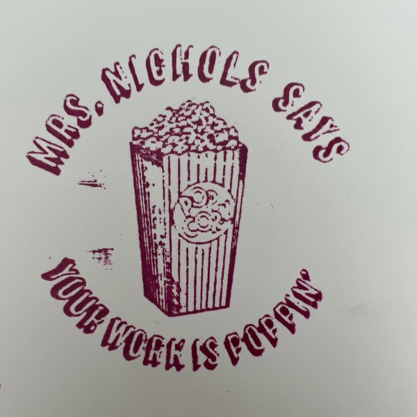 Funny Popcorn Teacher Stamp, Personalized Classroom Grading Stamps ...