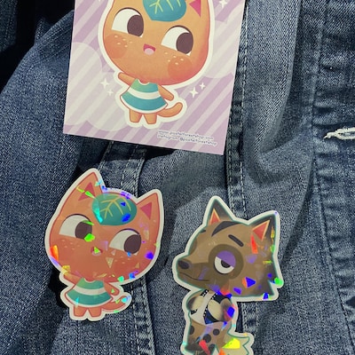 Hazel Animal Crossing Cute Vinyl Sparkly Star Holographic Sticker - Etsy
