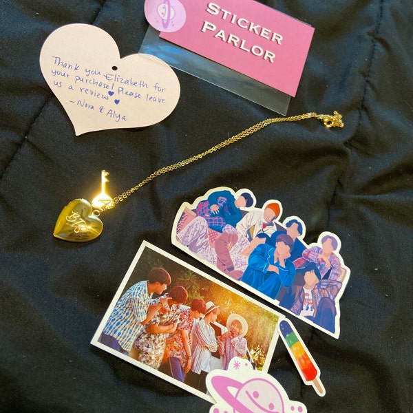 BTS Heart Locket & Key NECKLACE (gold, Silver and Rose Gold Options) - Etsy