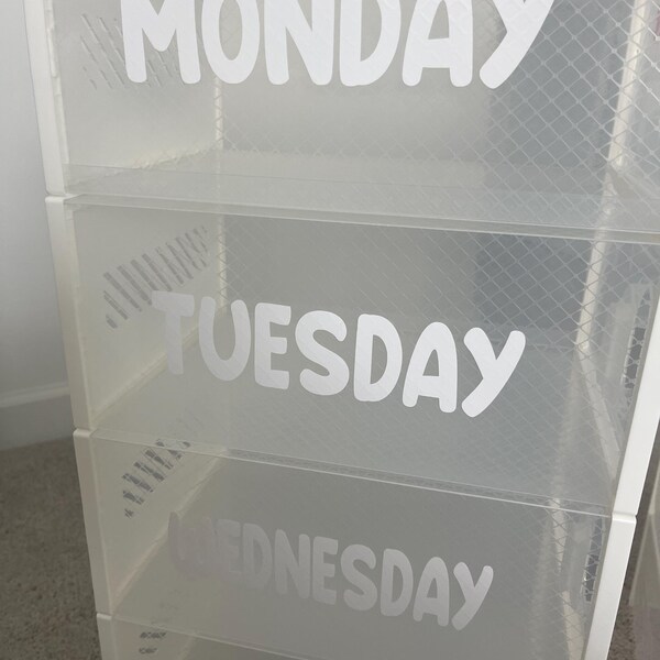 Days of the Week Decals, Days of the Week Stickers, Weekday Decals ...