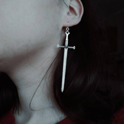 Dagger Earrings, Hypoallergenic Ear Wires, Sword Earrings, Cosplay ...