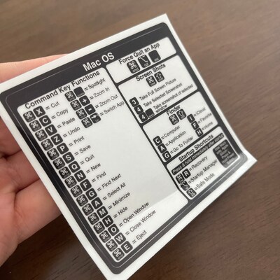 Mac OS MacBook Keyboard Shortcut Decal Sticker - Etsy