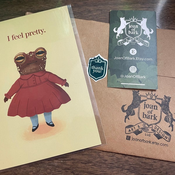 Funny Gift / I Feel Pretty Toad Wall Art / Cheeky Humor Art Print ...