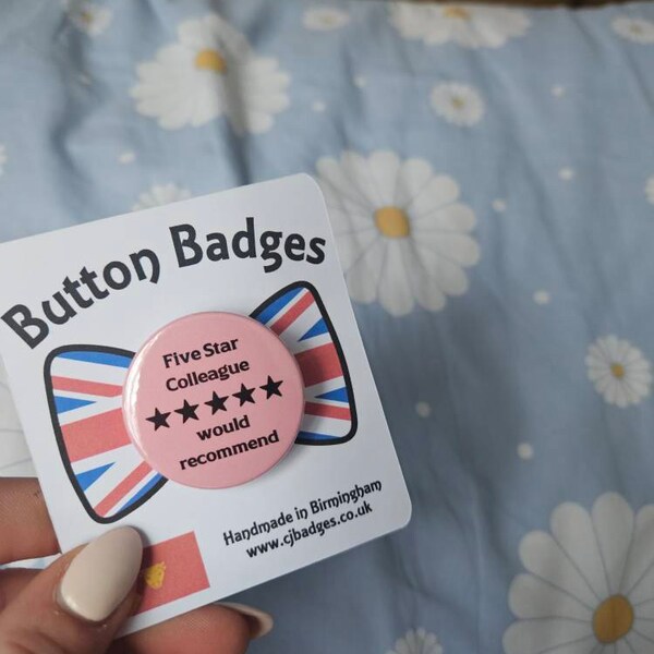 Five Star Colleague Button Badge Recommended - Etsy UK