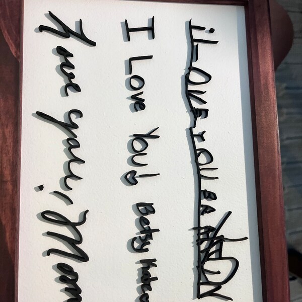 Laser Cut Handwriting Sign - Personalized Sign From Handwriting or ...