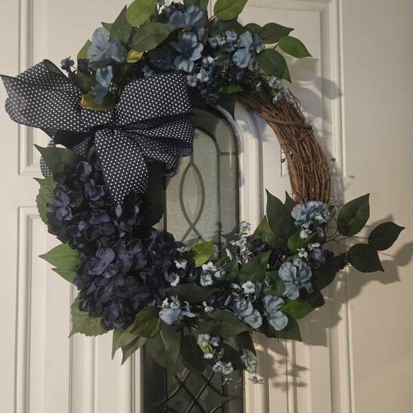 Rustic Sympathy Wreath, Memorial Door Hanger With Flowers, Bereavement ...