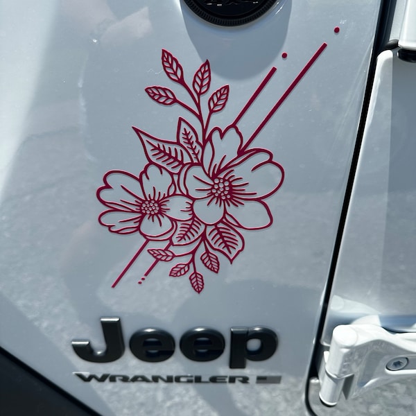 Flower Vinyl Decal Sticker for Cars, Trucks, Windows, Flower Car Decal ...