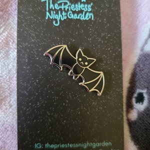 Cute Little Black Bat Small Hard Enamel Pin 1.25 Across and | Etsy