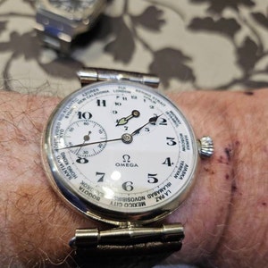 Stunning Swiss Omega REGULATEUR Memento Mori Gents Oversized Wristwatch ...