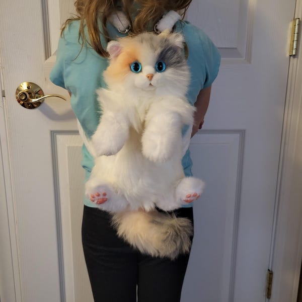 Mini Cat Backpacks-handmade Realistic Stuffed Cat Companion Gift for ...