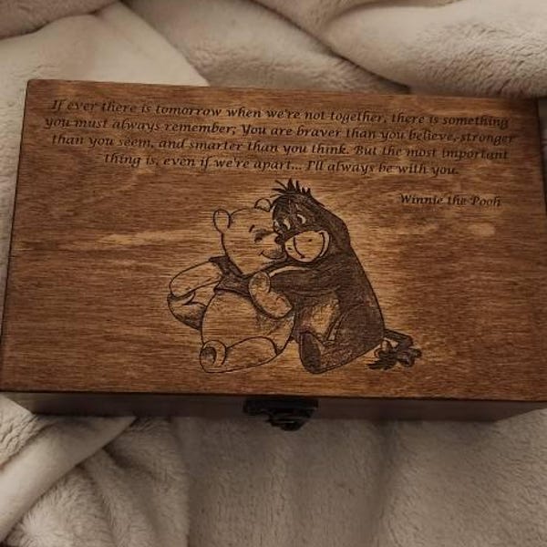 Custom Quote Wooden Box, Custom Poem on Box, Memory Box, Engraved Quote ...