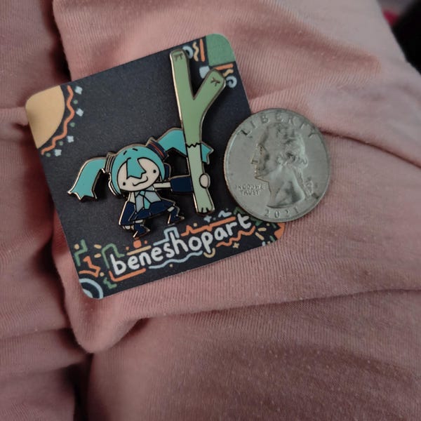 Big Leek Miku Enamel Pin | Original Creator | Pin for Hats, Lanyards ...