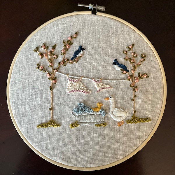 PDF Pattern - 8" Spring Cleaning - Step by Step Beginner Embroidery ...