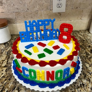 Mega Custom Brick Birthday Topper Cake Set, Personalized Happy Birthday ...