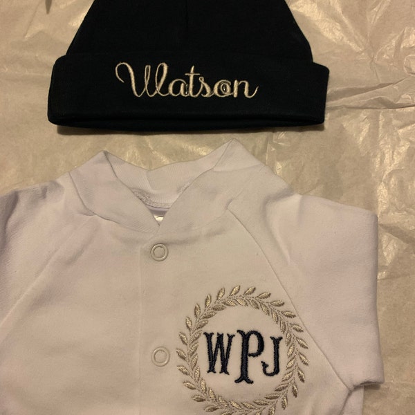 Personalized Baby Boy Coming Home Outfit, Monogrammed Baby Clothes ...