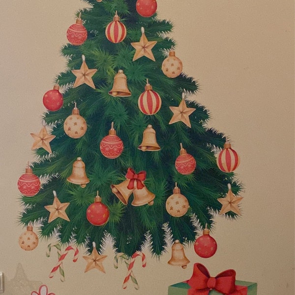 Christmas Tree Decorations- Peel and Stick- Christmas Tree Sticker ...