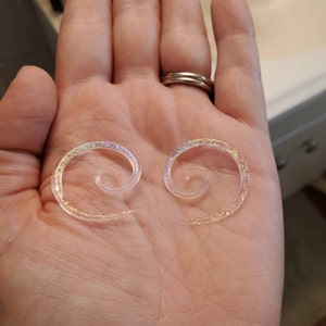 1 Pair 2 Pieces Solid Pink Pinchers Spirals Glass - Etsy