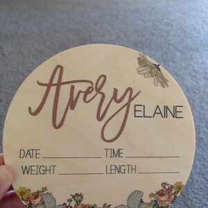 Custom Flower Name Sign floral Nursery Round Sign Child | Etsy